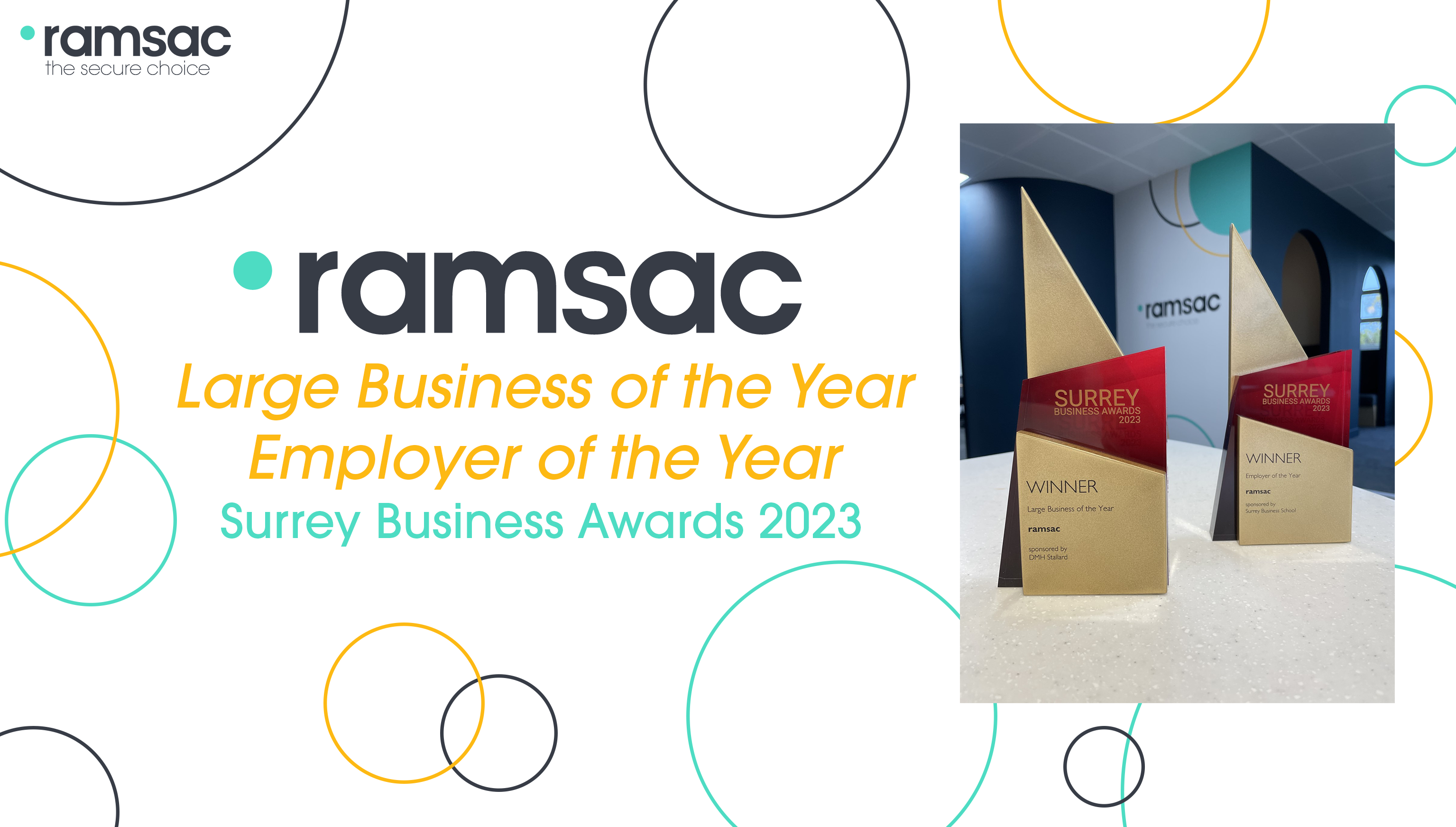 ramsac wins double awards at Surrey Business Awards 2023 - ramsac Ltd